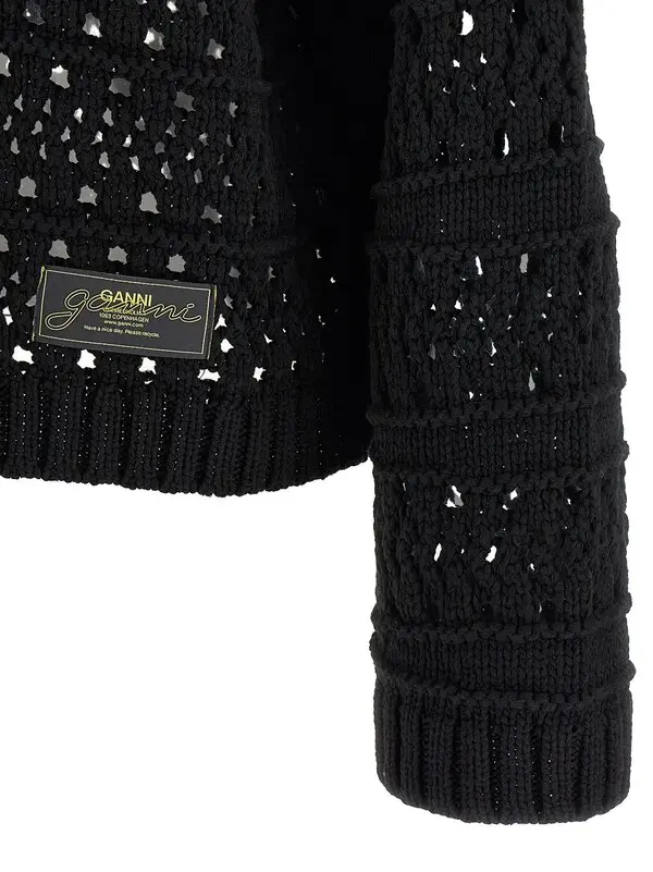 GANNI Crochet V-neck Sweater