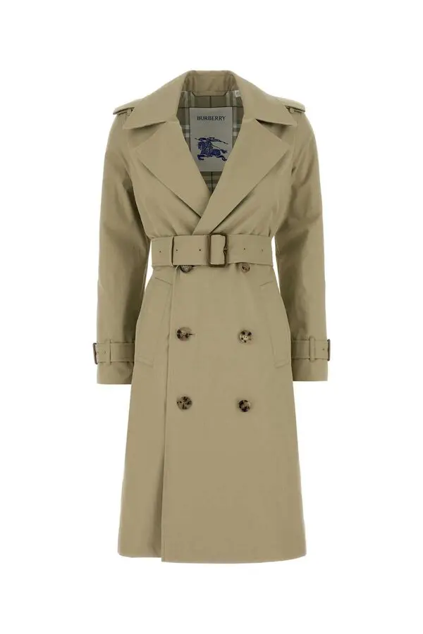 Burberry Gabardine Trench Coat - Green