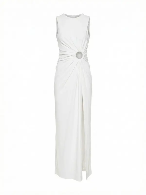 Sportmax Ruched Jersey Dress With Cut-out Detail