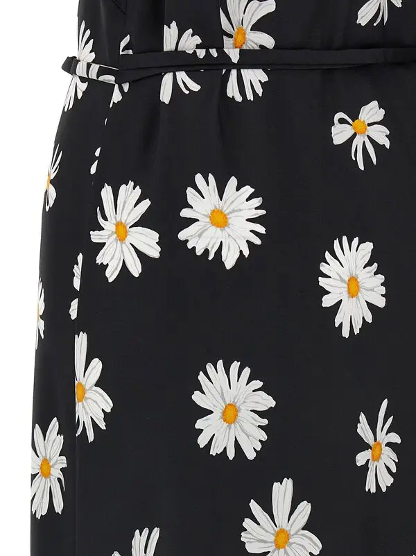 Moschino Silk Lingerie Dress With Daisy Print And Lace Trim