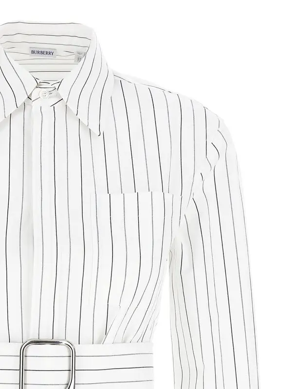 Burberry Striped Cotton Shirt - White