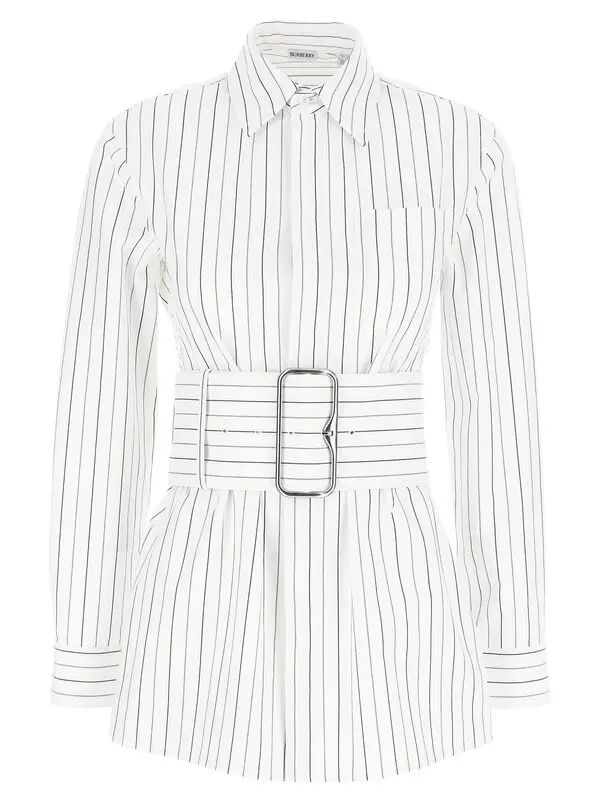 Burberry Striped Cotton Shirt - White