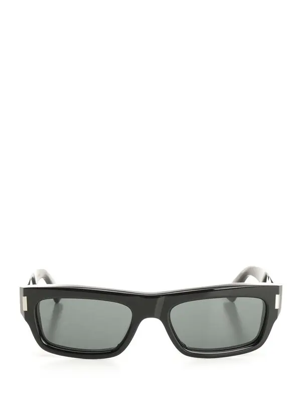 Saint Laurent Tortoiseshell Acetate Rectangle Sunglasses