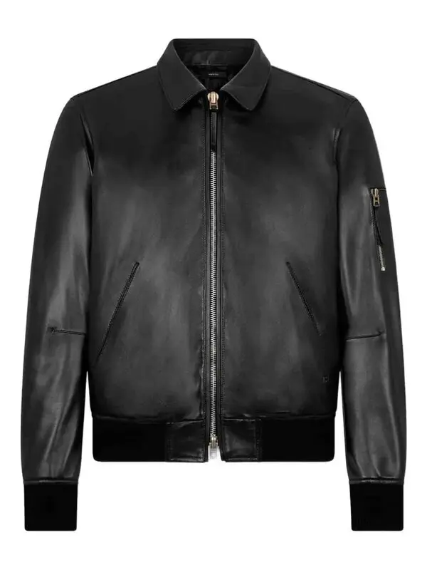 TOM FORD Leather Zip-up Jacket - Black