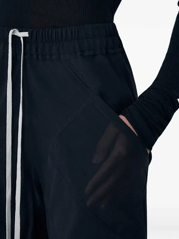 Rick Owens Wide-leg Silk Pants With Drawstring - Black