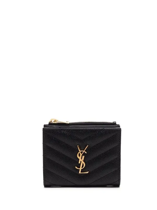 Saint Laurent Cassandre Bi-fold Wallet - Black