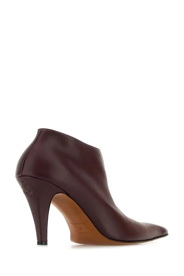 Alexander McQueen Leather Pointed Toe High Heel Ankle Boots