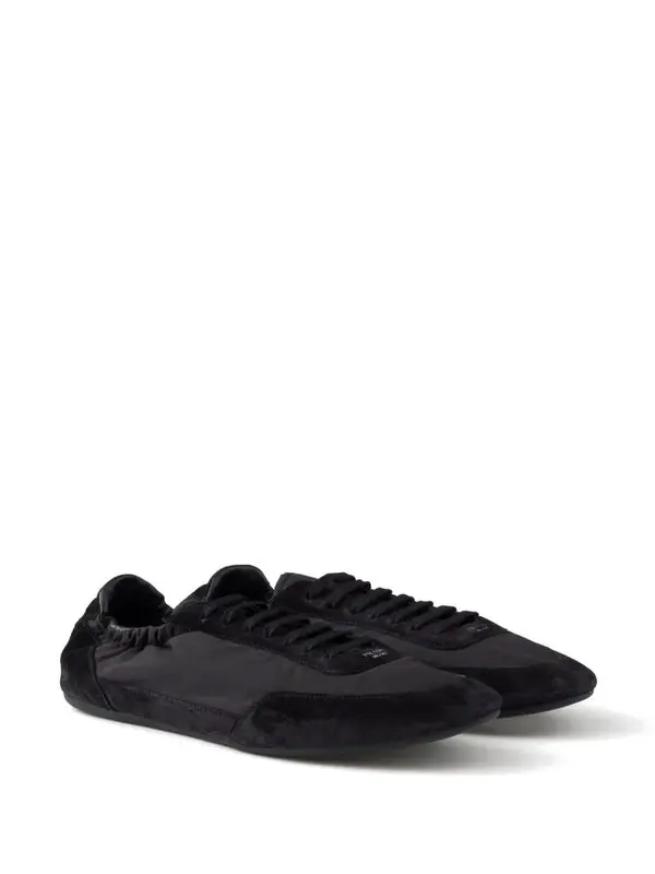 Prada Re-nylon And Suede Elasticized Sneakers - Black