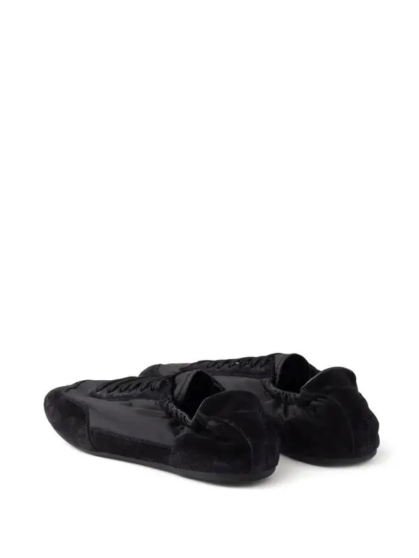 Prada Re-nylon And Suede Elasticized Sneakers - Black