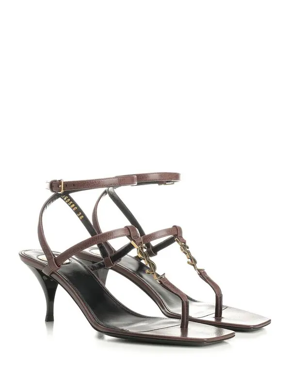 Saint Laurent Cassandre Leather Sandal