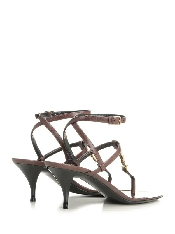 Saint Laurent Cassandre Leather Sandal