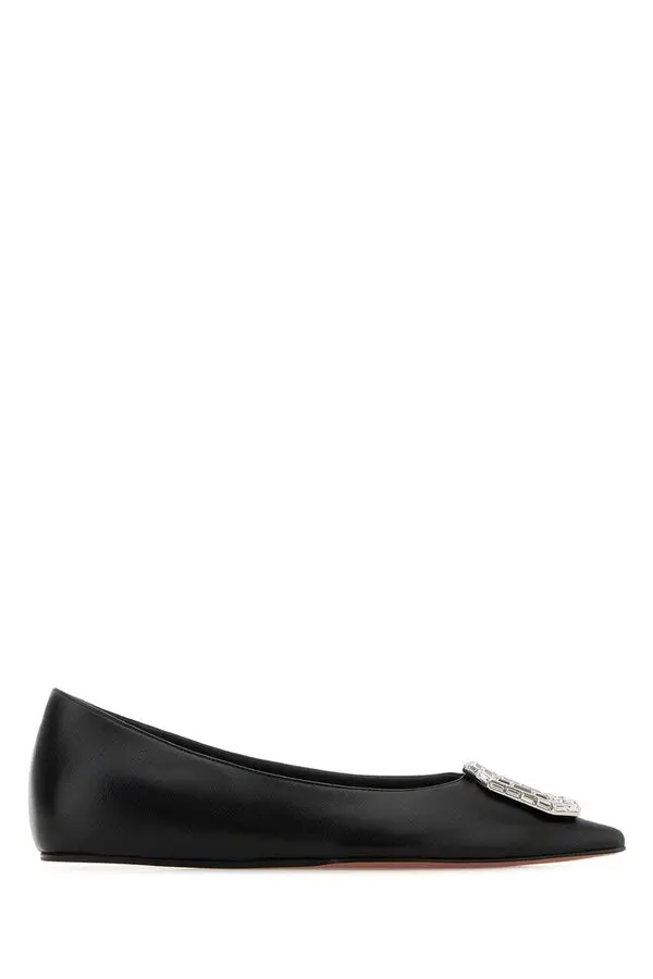 Amina Muaddi Camelia Flat Nappa Black White Buc - Multicolor