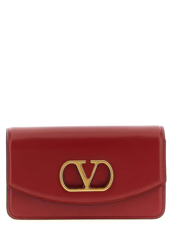 Valentino Garavani Calfskin Leather Clutch With Vlogo Signature