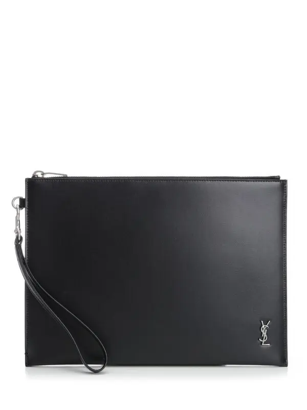 Saint Laurent Leather Ipad Case - Black
