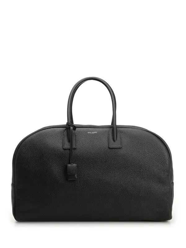 Saint Laurent Grained Leather Bowling Duffle Bag - Black