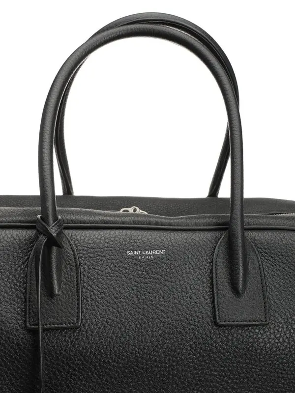 Saint Laurent Grained Leather Bowling Duffle Bag