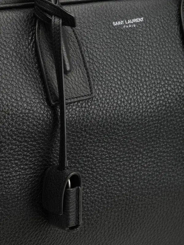 Saint Laurent Grained Leather Bowling Duffle Bag