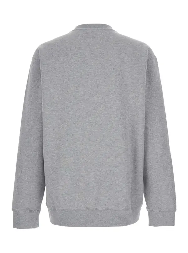Gucci Grey Cotton Crewneck Sweatshirt With Logo Detail - Multicolor