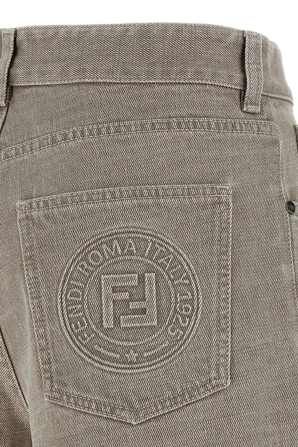 Fendi Stamp 1925 Denim Shorts - Cream