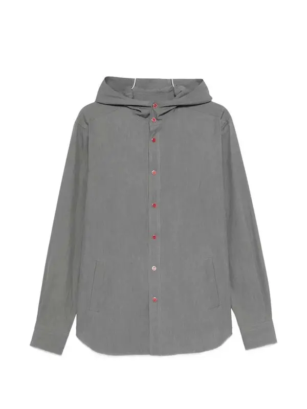 Kiton Hooded Button-up Shirt - Gray