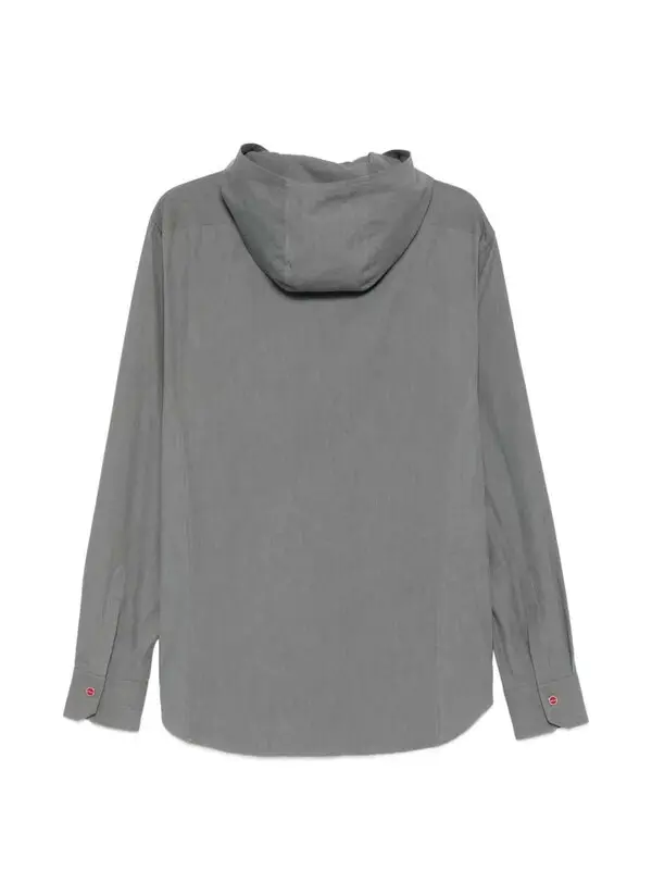 Kiton Hooded Button-up Shirt - Gray