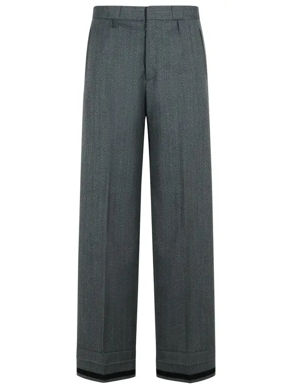 MAISON MARGIELA Wool Blend Trousers - Gray