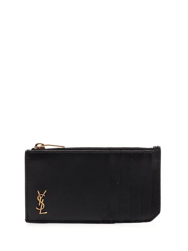 Saint Laurent Fragments Tiny Cassandre Card Holder - Black