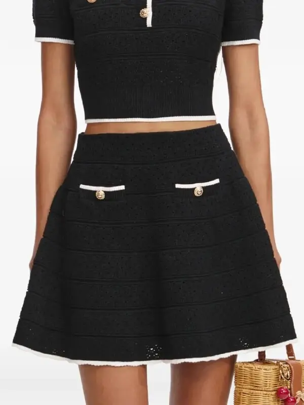 SELF-PORTRAIT Pointelle Knit Mini Skirt