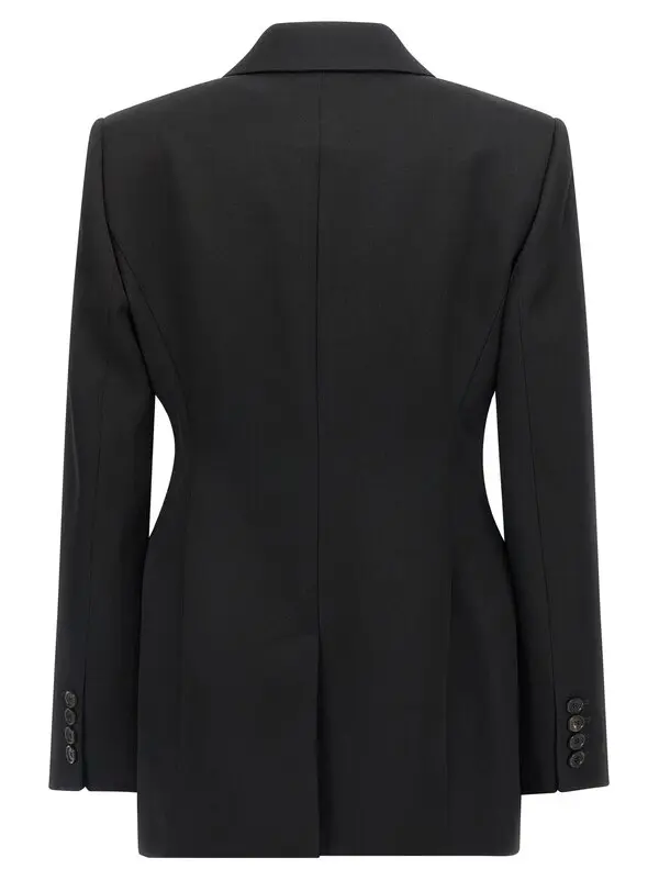 Givenchy Double-breasted Satin Lapel Blazer - Black