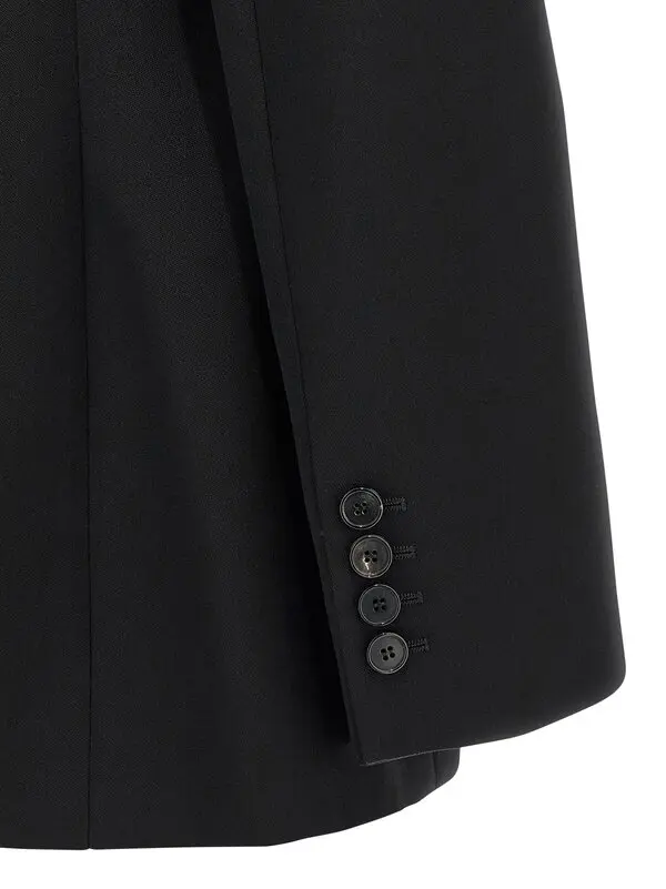 Givenchy Double-breasted Satin Lapel Blazer - Black