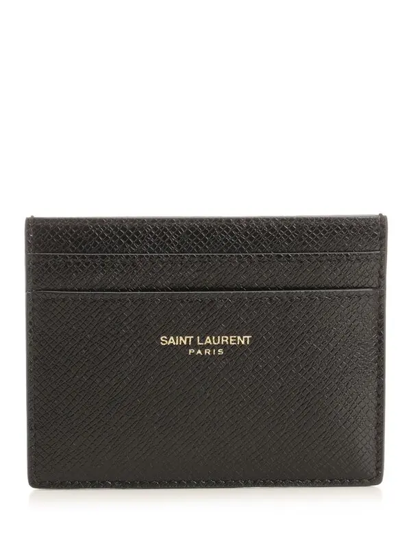 Saint Laurent Calfskin Card Holder - Black