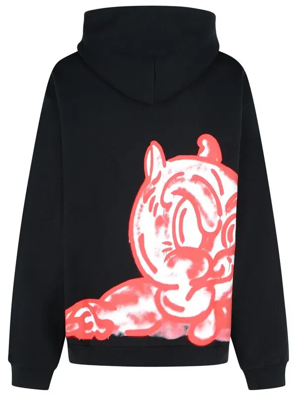 Marni Cotton Oversized Hoodie With Contrast Logo And Back Print