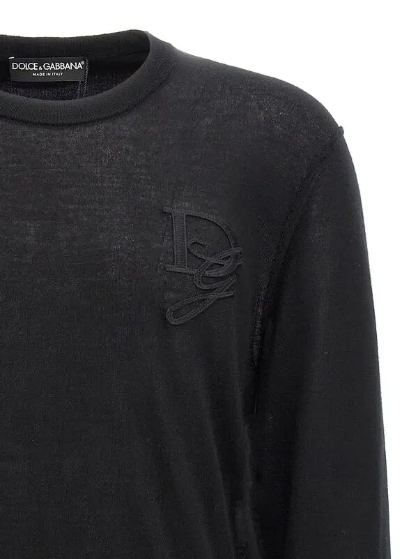 Dolce & Gabbana Cashmere Sweater With Embroidered Logo