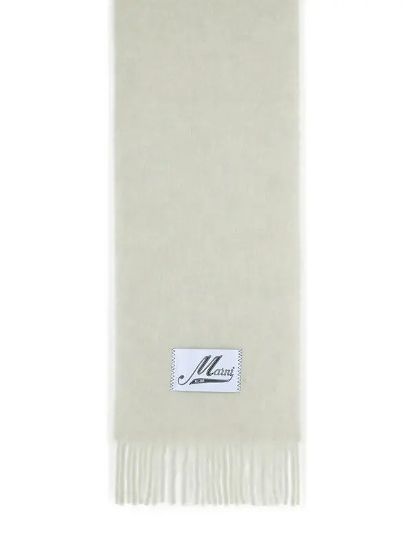 Marni Light Grey Alpaca Blend Scarf - Gray
