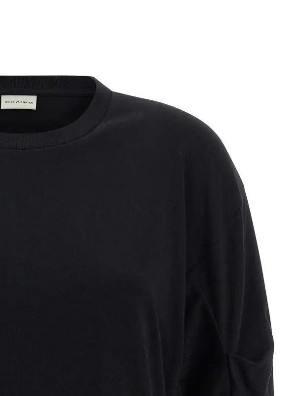 Dries Van Noten Long Sleeve Pleated T-shirt