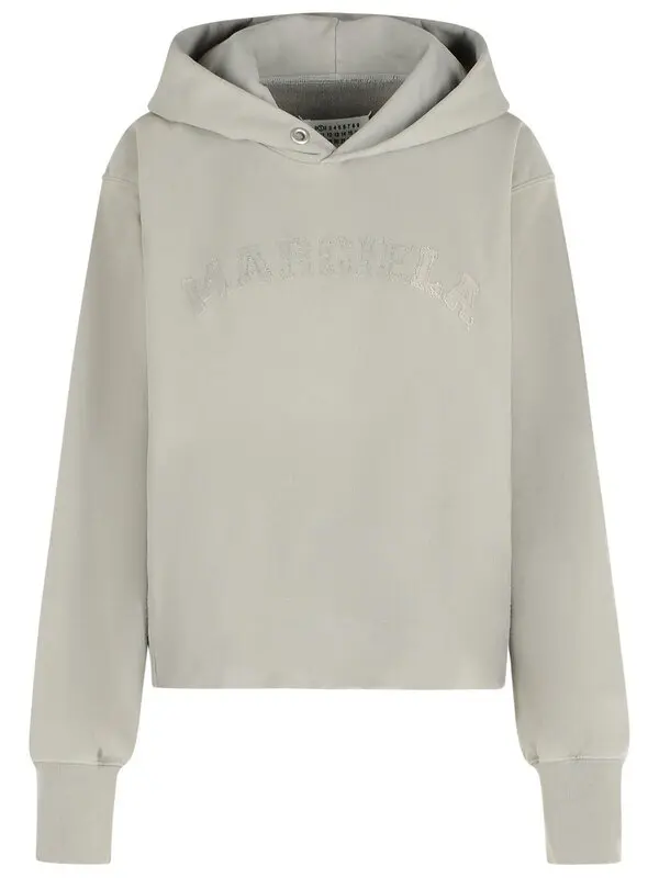 MAISON MARGIELA Cotton Hoodie With Embroidered Logo - Gray