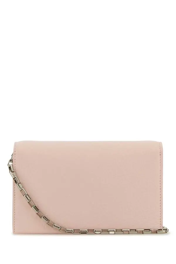Alexander McQueen Leather Mini Cross-bar Clutch With Silver Tone Hardware - Pink