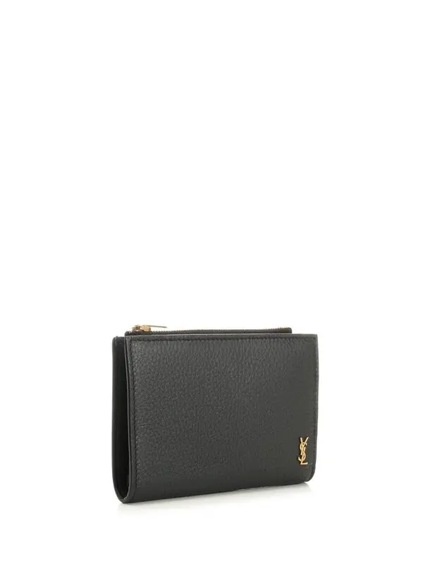 Saint Laurent Tiny Cassandre Bi-fold Wallet - Black