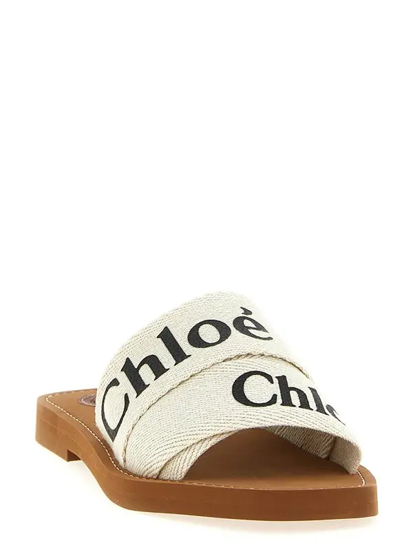 Chloé Woody Flat Sandals - White