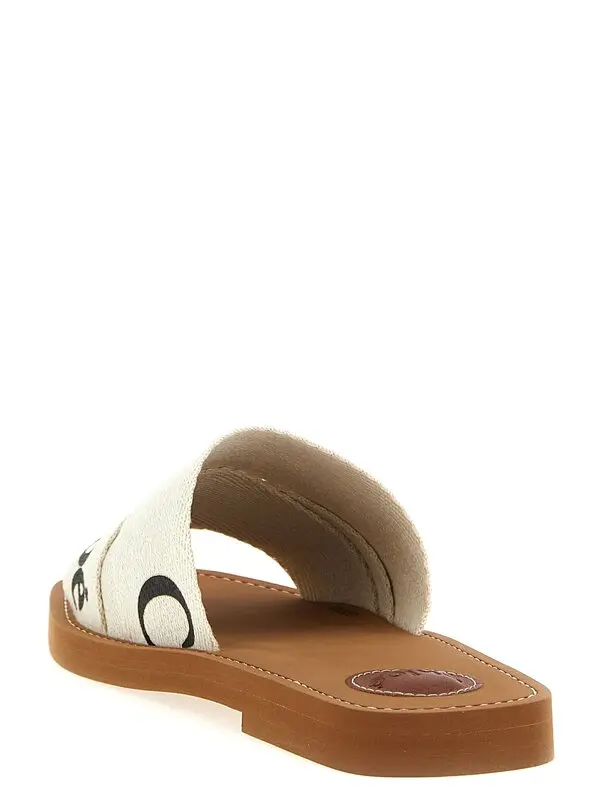 Chloé Woody Flat Sandals - White