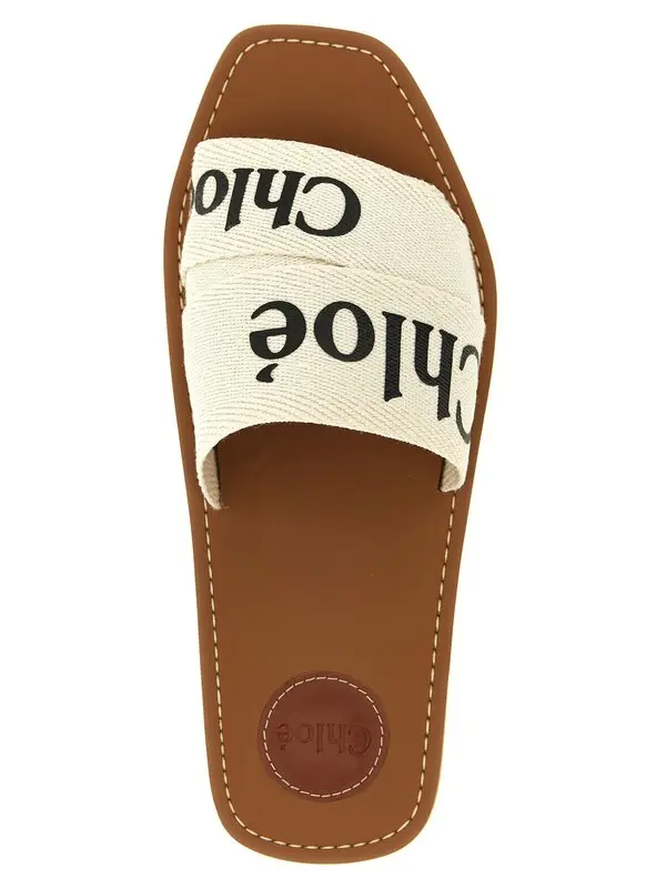 Chloé Woody Flat Sandals - White