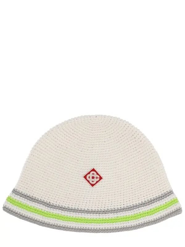 Casablanca Knit Hat With Logo - Cream