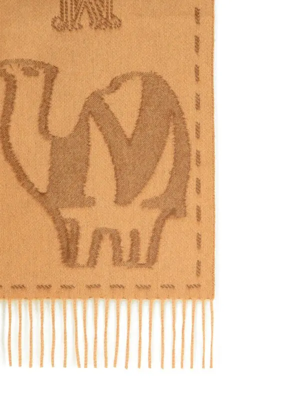 Max Mara Wsteddyc' Camel Jacquard Cachemire Stole