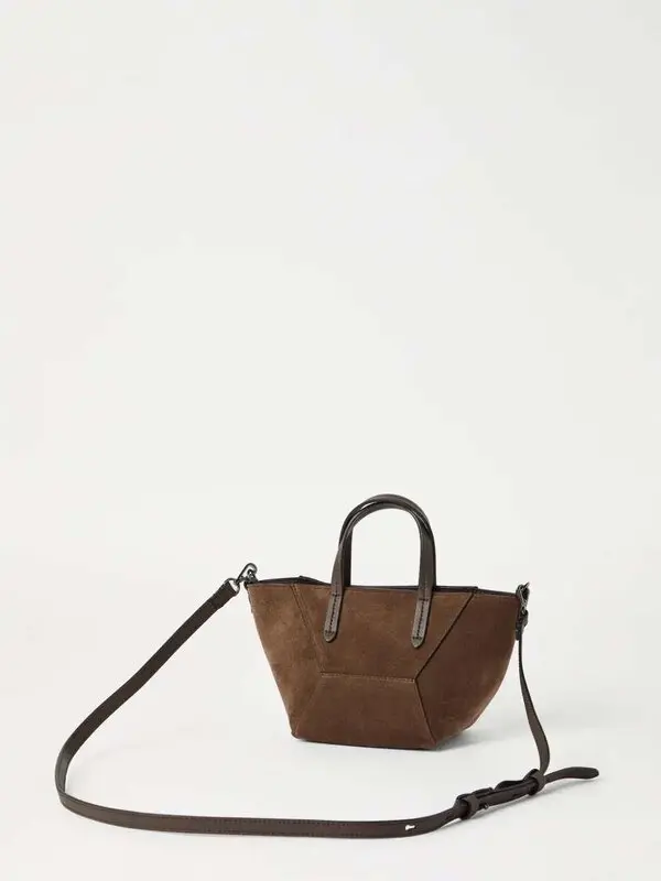 Brunello Cucinelli Suede Duo Shoulder Bag - Brown