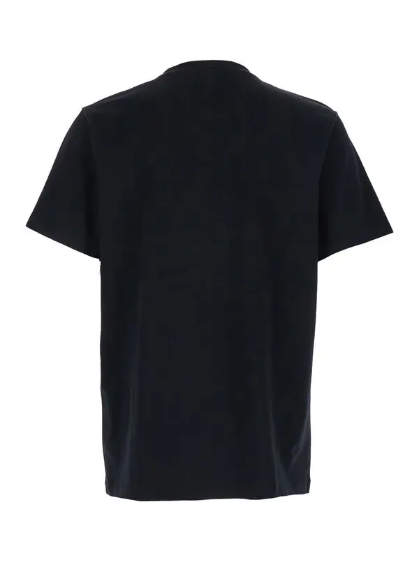 Off-White Cotton Crew Neck T-shirt With Front Logo