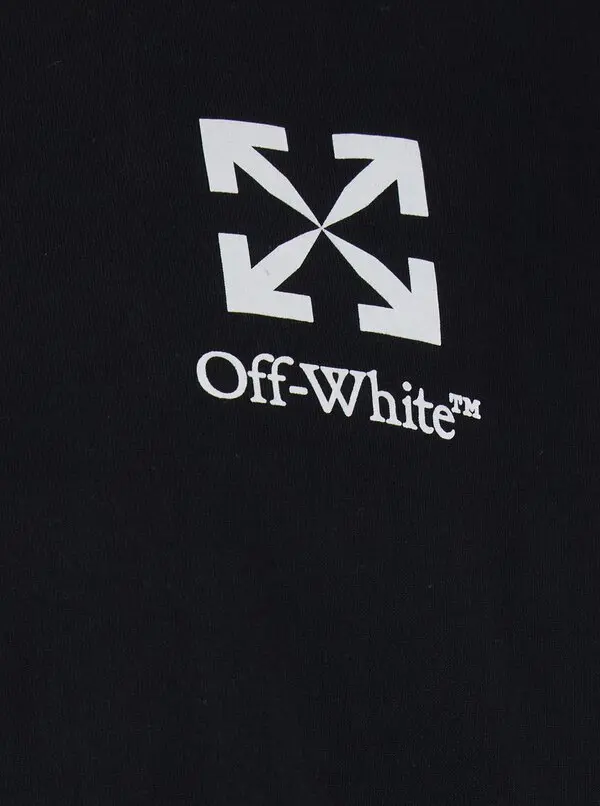 Off-White Cotton Crew Neck T-shirt With Front Logo