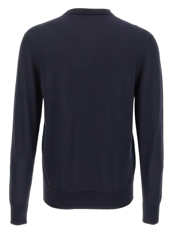 Dolce & Gabbana Embroidered Logo Silk Sweater - Blue