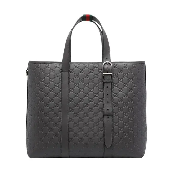 Gucci Embossed Gg Shopping Bag - Gray