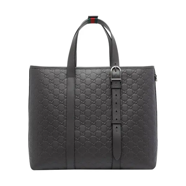 Gucci Embossed Gg Shopping Bag - Gray