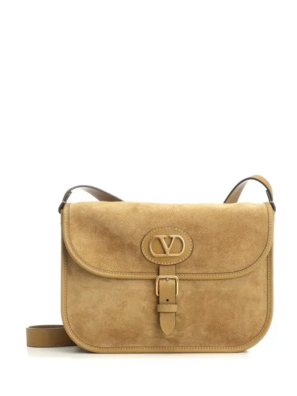 Valentino Garavani Suede Shoulder Bag - Cream